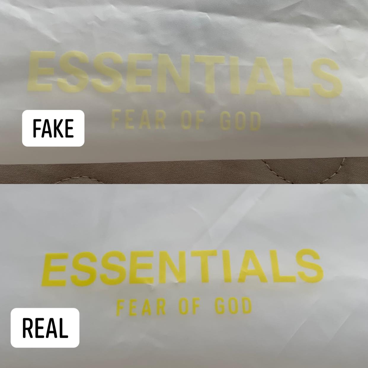 [Real vs Fake] Tư liệu so sánh về chiếc áo Fear Of God Essentials ...